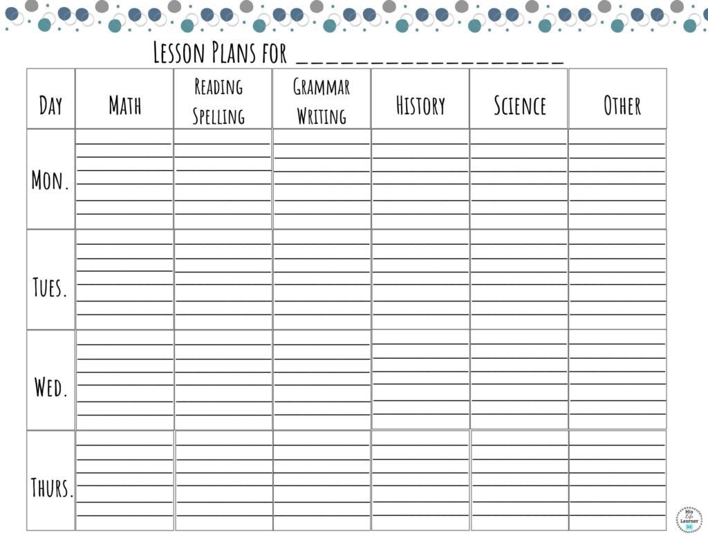 Make a Super Simple Lesson Planner - HisLifeLearner.com